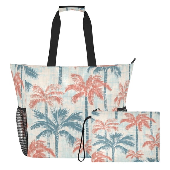 Beach Tote Bag with Waterproof Wet Pocket & Detachable Pouch for Pool ...