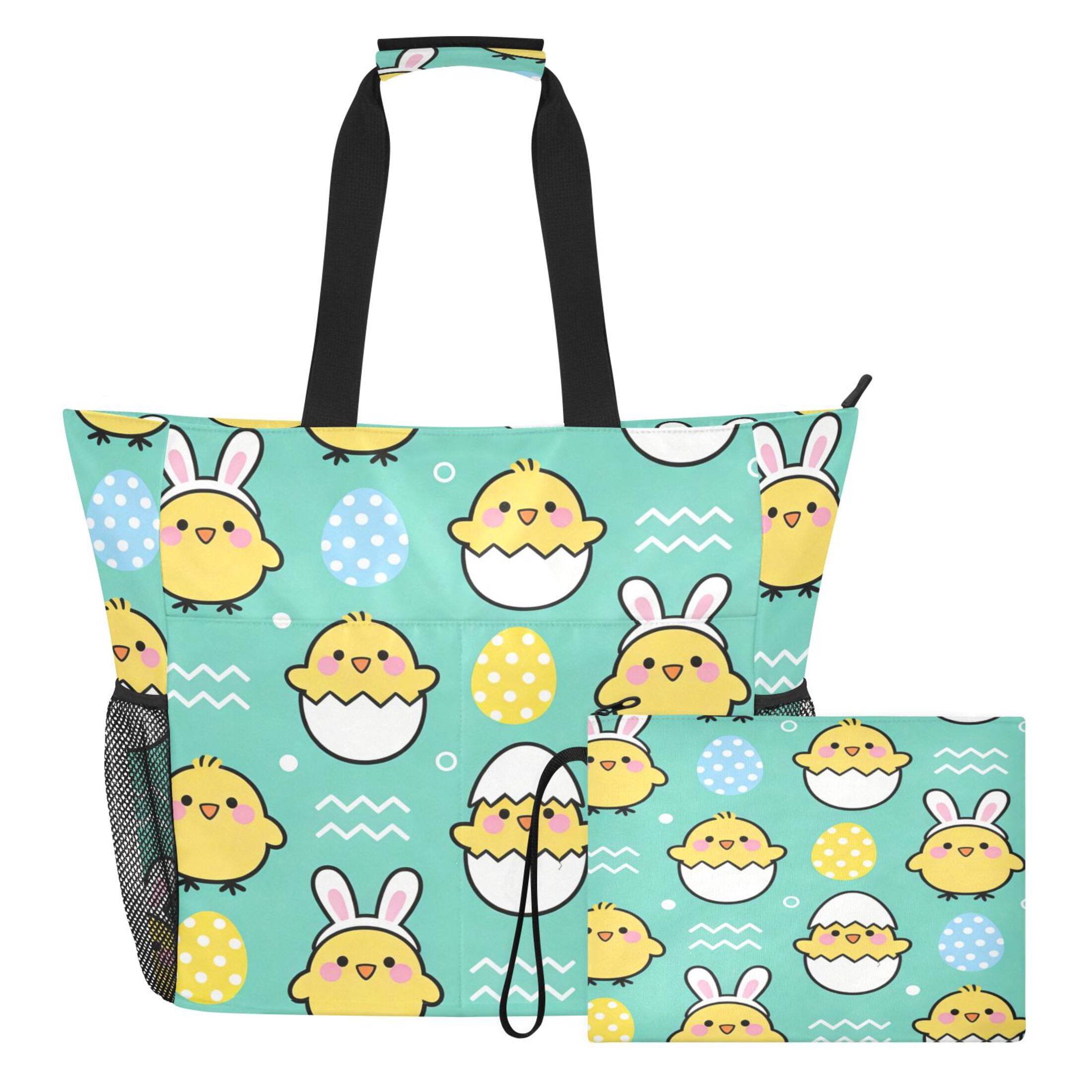 Beach Tote Bag with Waterproof Wet Pocket & Detachable Pouch for Pool ...