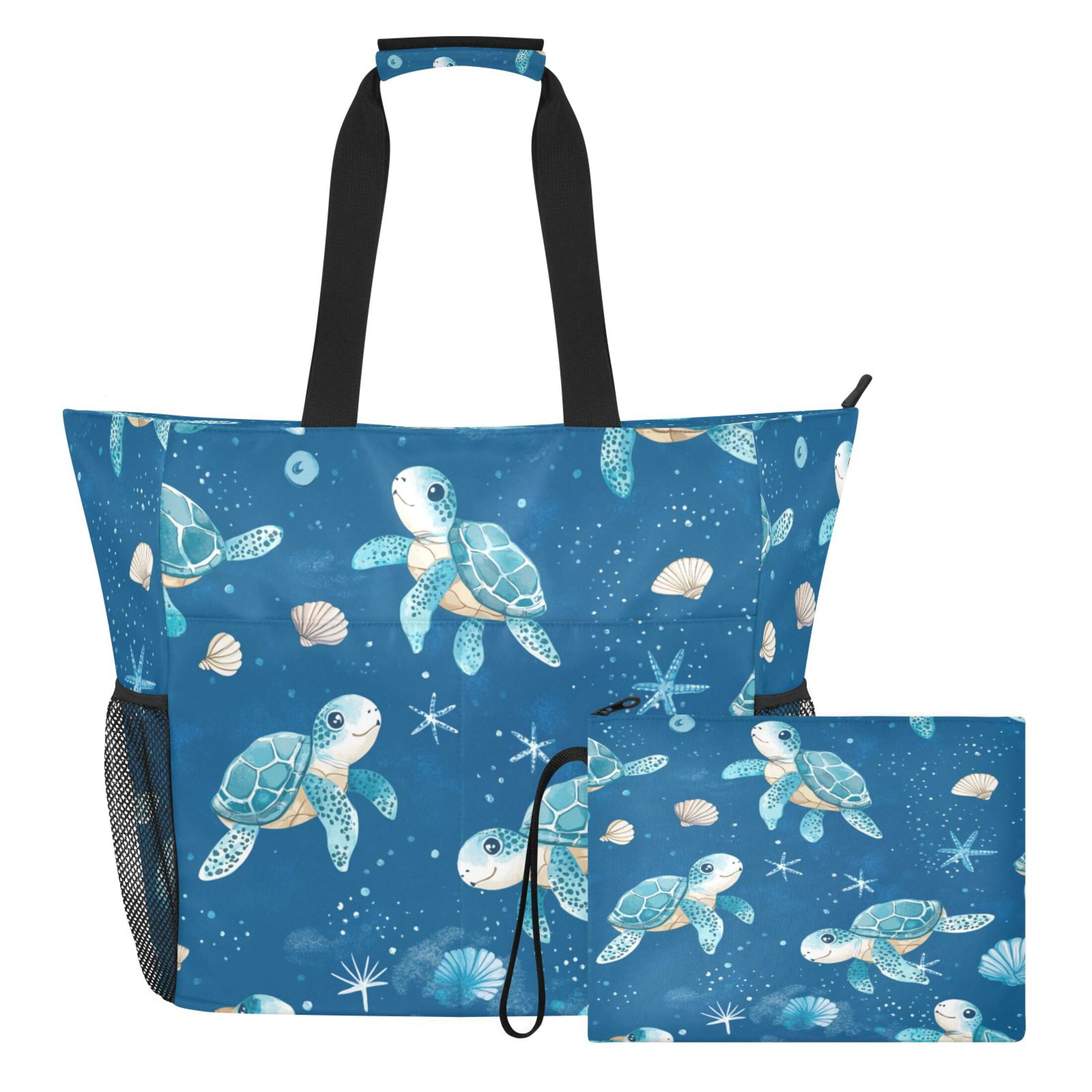 Beach Tote Bag with Waterproof Wet Pocket & Detachable Pouch for Pool ...