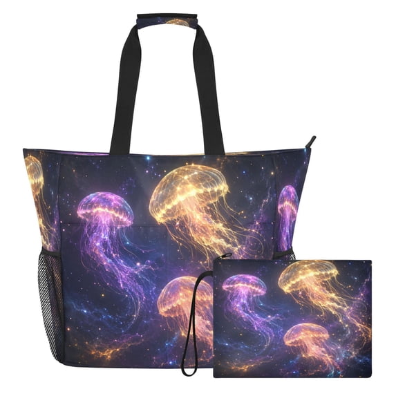 Beach Tote Bag with Waterproof Wet Pocket & Detachable Pouch for Pool ...