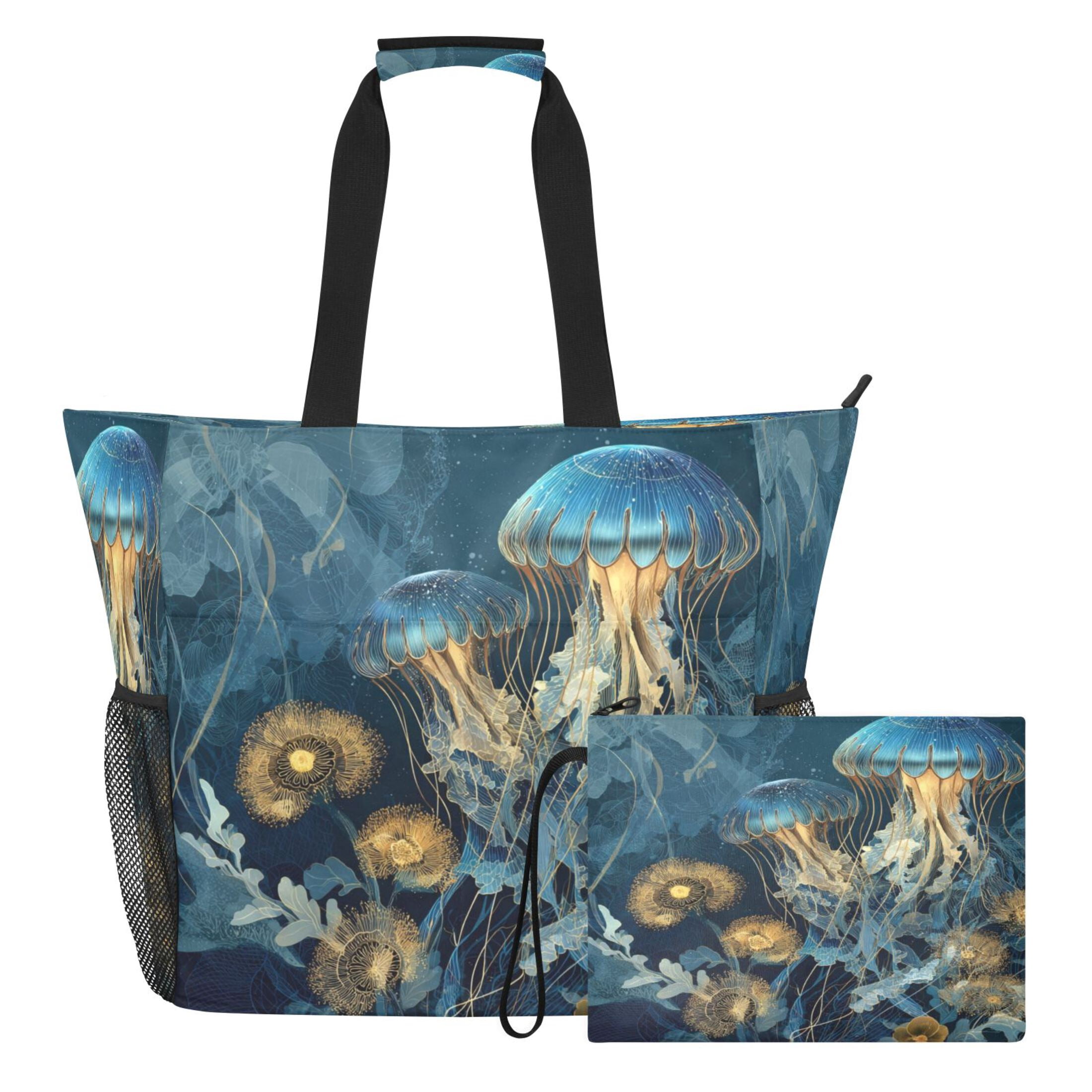 Beach Tote Bag with Waterproof Wet Pocket & Detachable Pouch for Pool ...