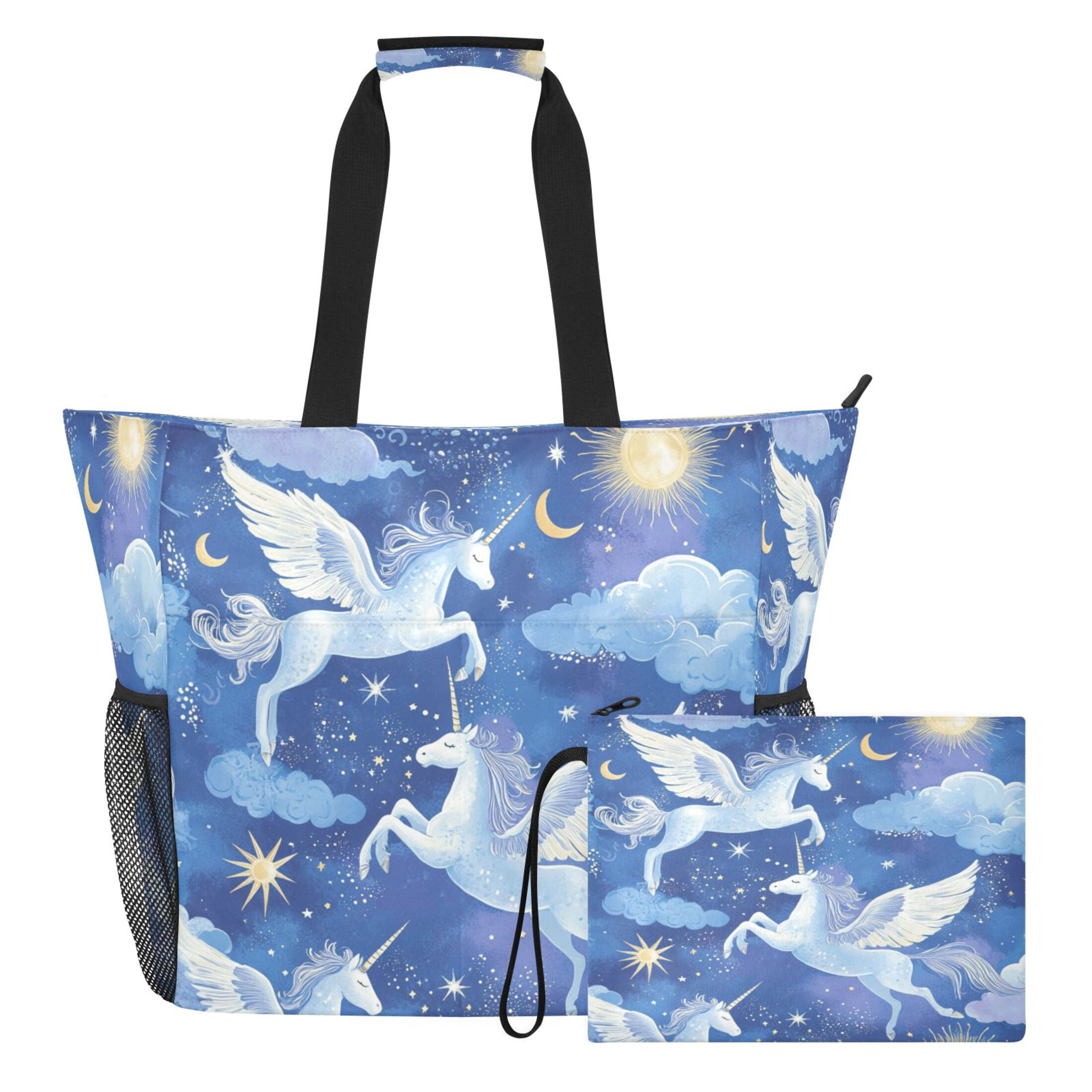 Beach Tote Bag with Waterproof Wet Pocket & Detachable Pouch for Pool ...
