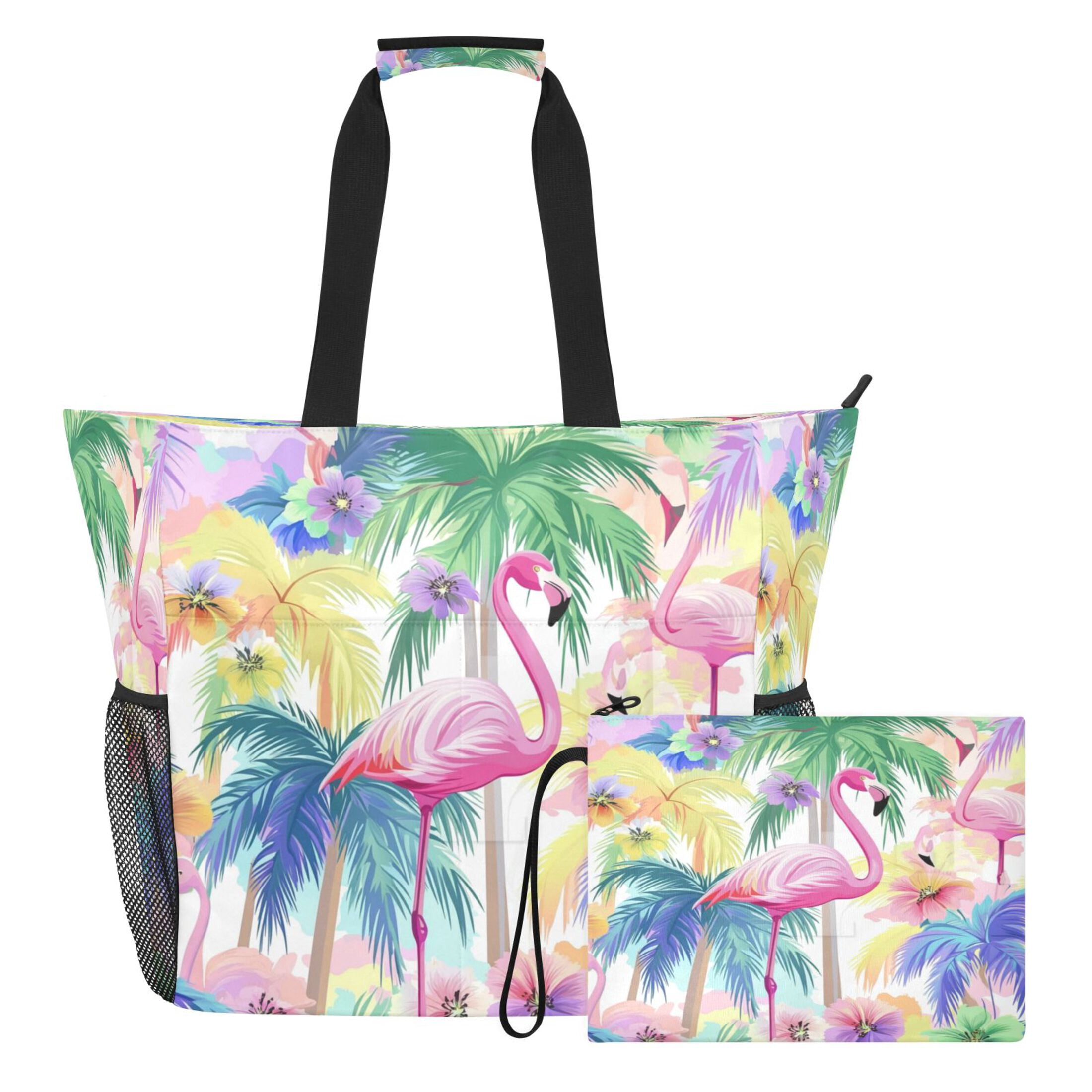 Beach Tote Bag with Waterproof Wet Pocket & Detachable Pouch for Pool ...