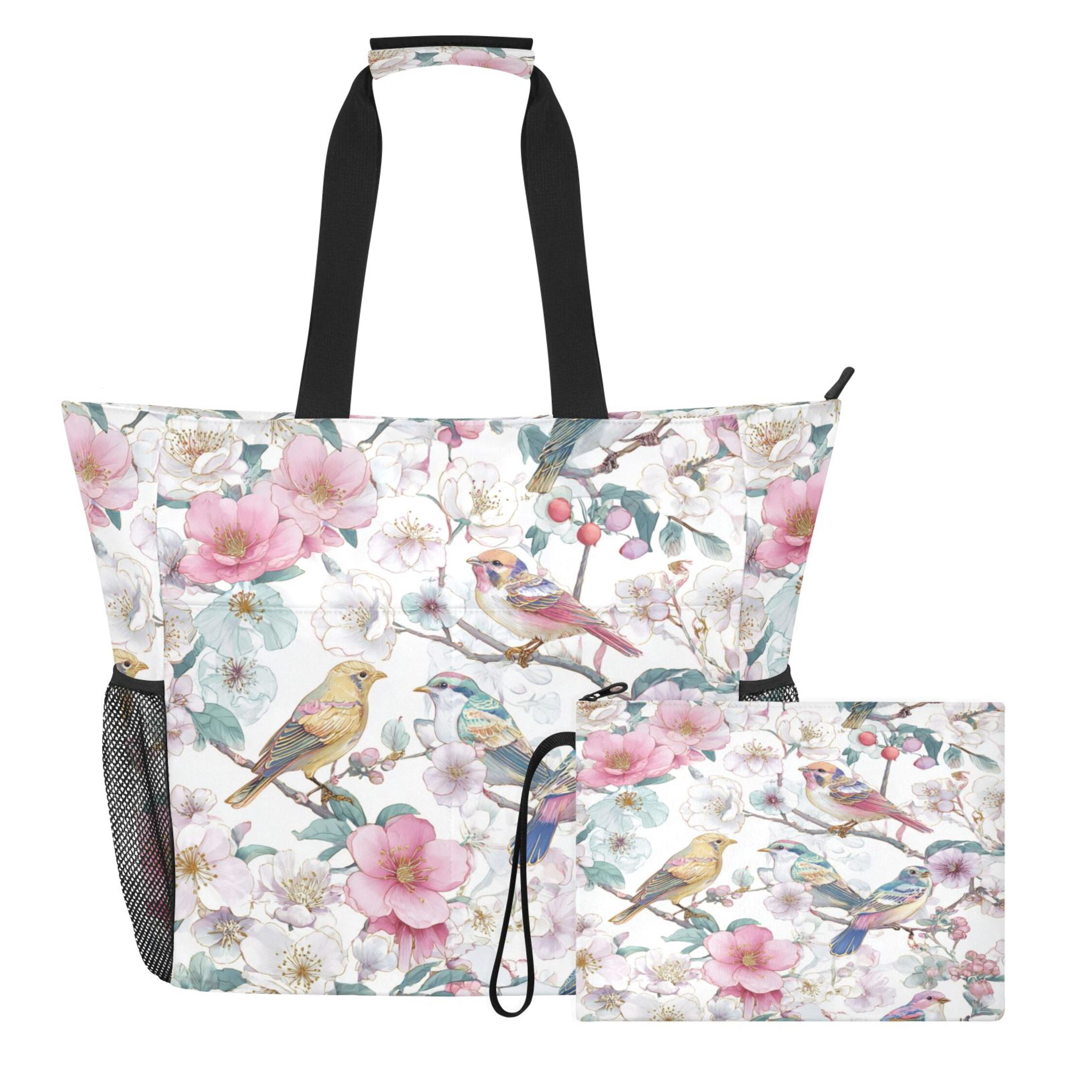 Beach Tote Bag with Waterproof Wet Pocket & Detachable Pouch for Pool ...