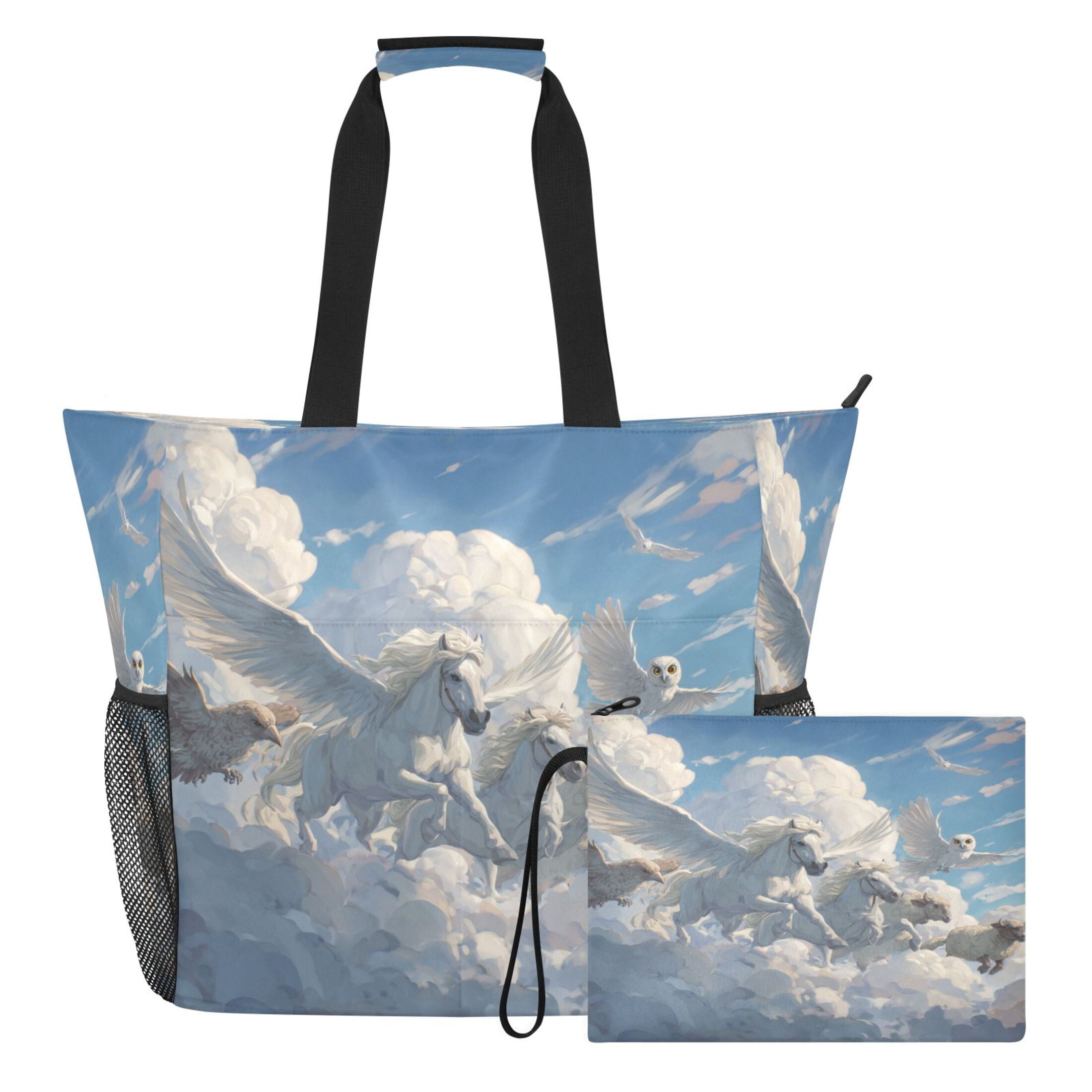 Beach Tote Bag with Waterproof Wet Pocket & Detachable Pouch for Pool ...
