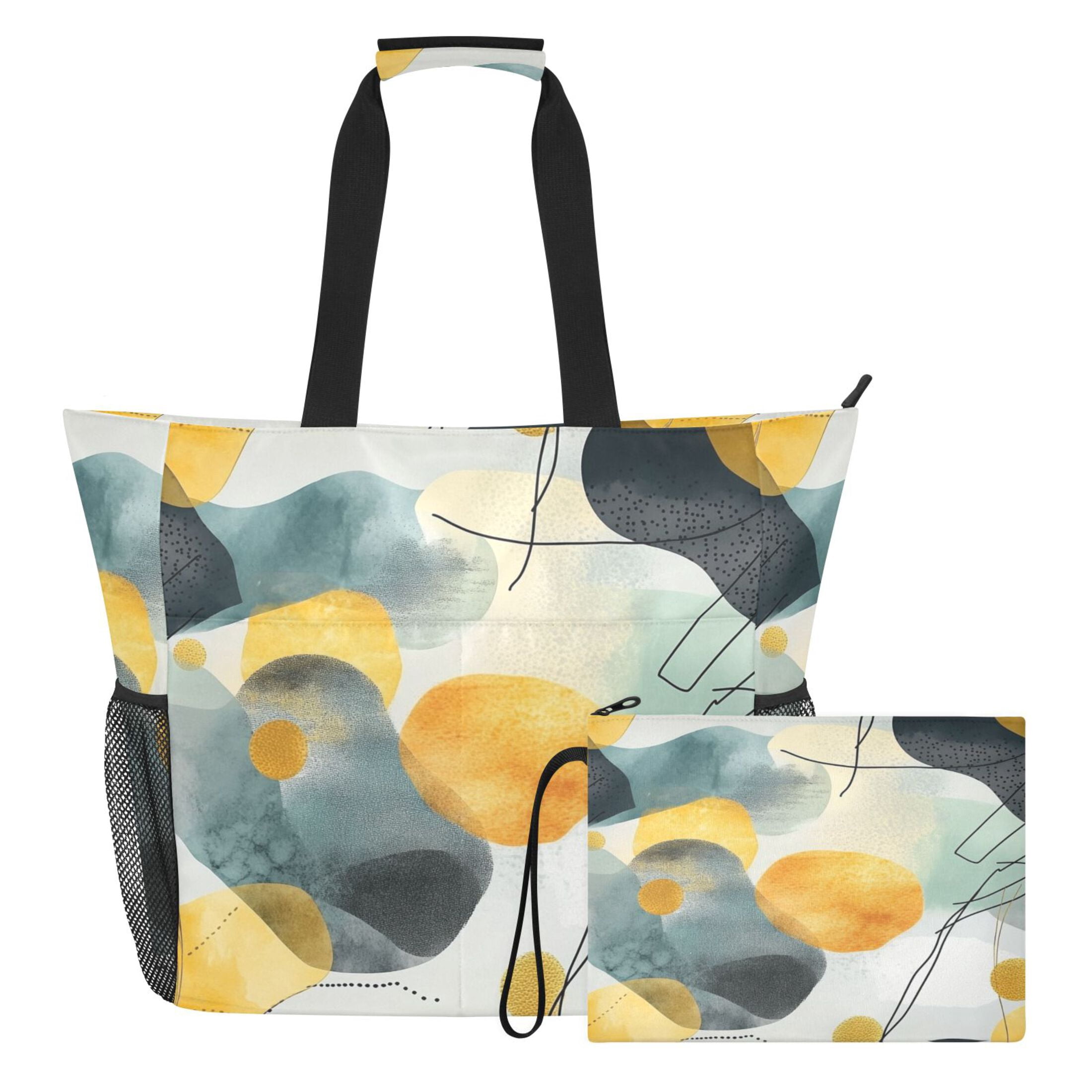 Beach Tote Bag with Waterproof Wet Pocket & Detachable Pouch for Pool ...