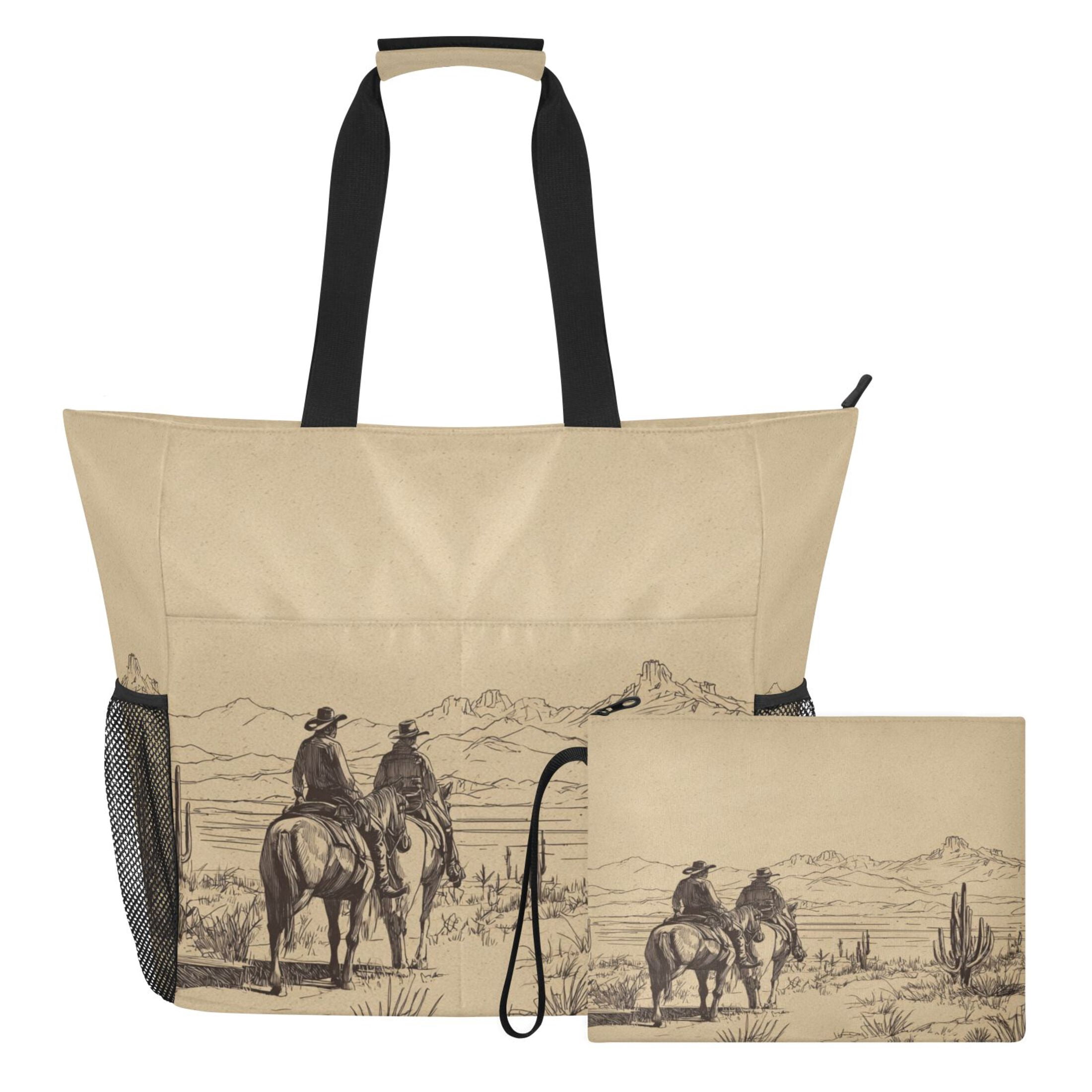 Beach Tote Bag with Waterproof Wet Pocket & Detachable Pouch for Pool ...