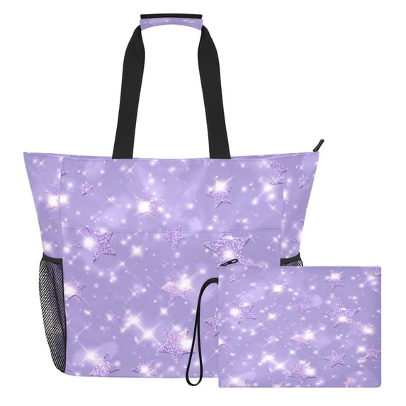 Beach Tote Bag with Waterproof Wet Pocket & Detachable Pouch for Pool ...