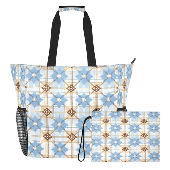 Beach Tote Bag with Waterproof Wet Pocket & Detachable Pouch for Pool ...