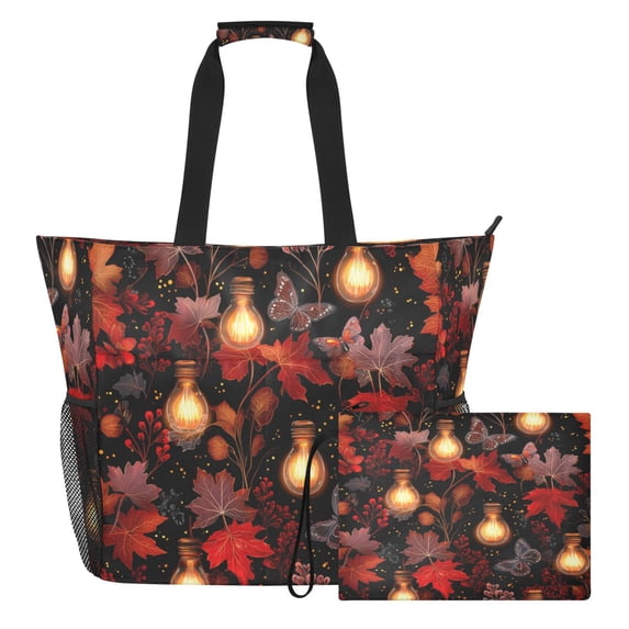 Beach Tote Bag with Waterproof Wet Pocket & Detachable Pouch for Pool ...