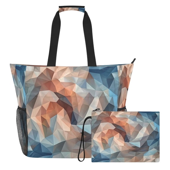 Beach Tote Bag with Waterproof Wet Pocket & Detachable Pouch for Pool ...