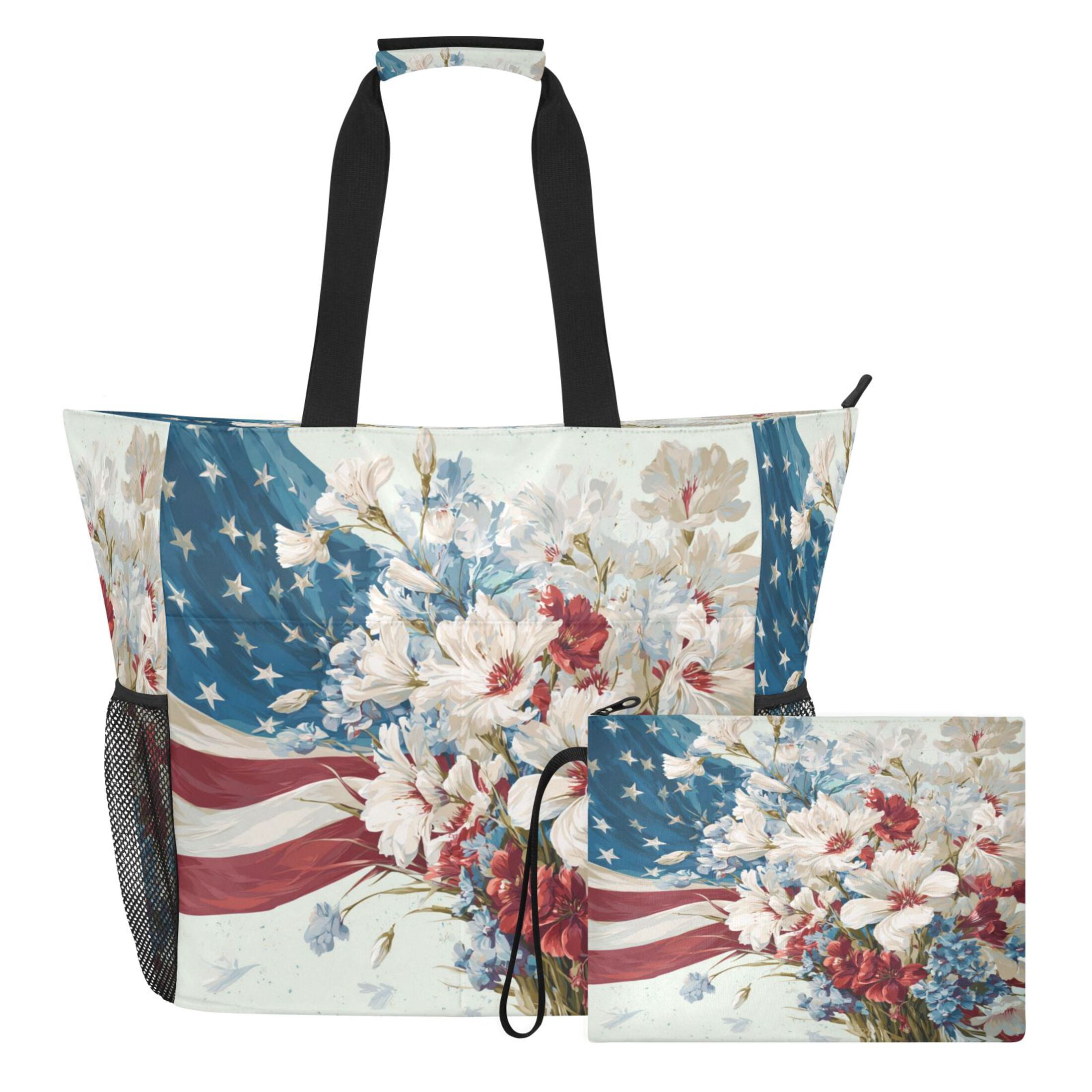 Beach Tote Bag with Waterproof Wet Pocket & Detachable Pouch for Pool ...