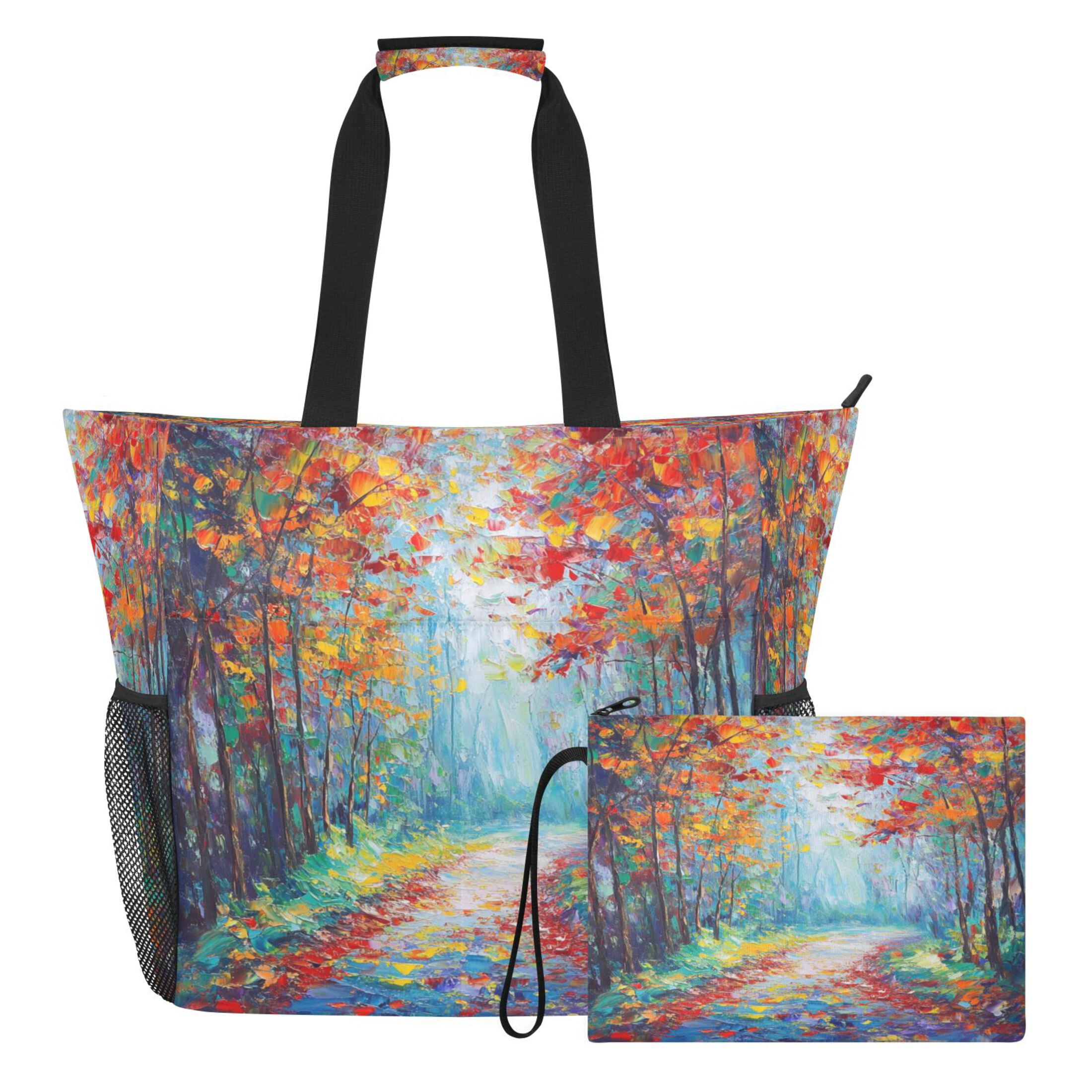Beach Tote Bag with Waterproof Wet Pocket & Detachable Pouch for Pool ...
