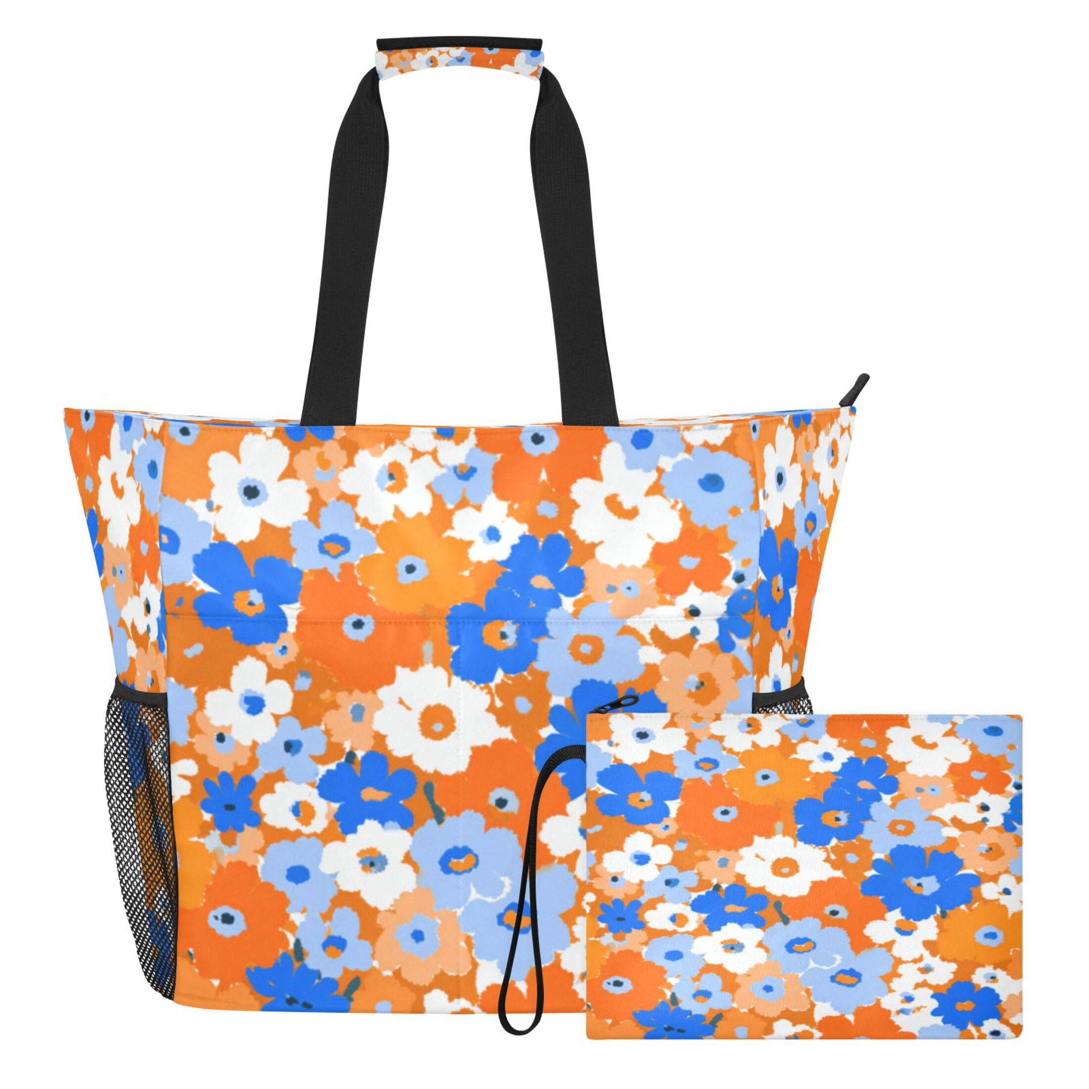 Beach Tote Bag with Waterproof Wet Pocket & Detachable Pouch for Pool ...