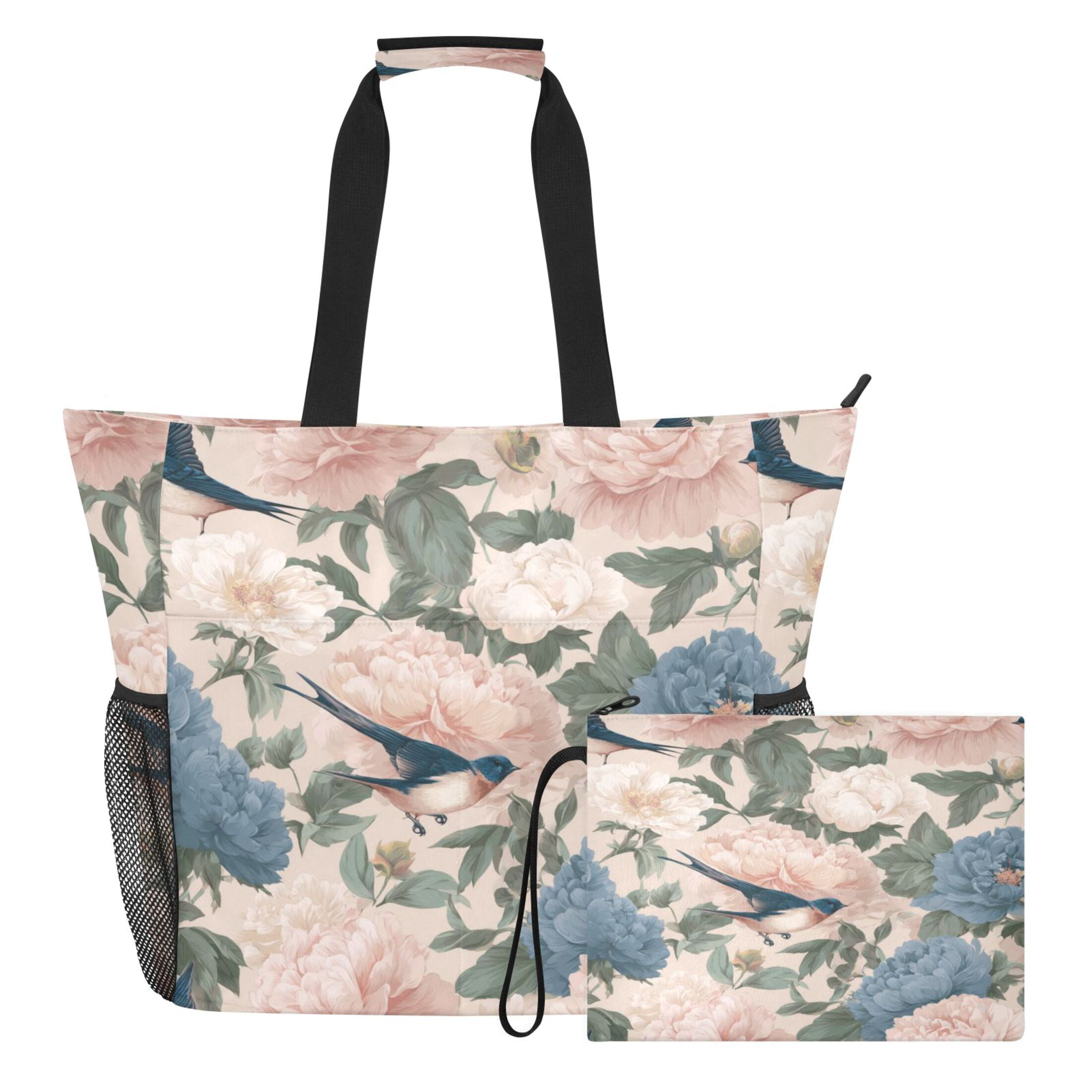 Beach Tote Bag with Waterproof Wet Pocket & Detachable Pouch for Pool ...