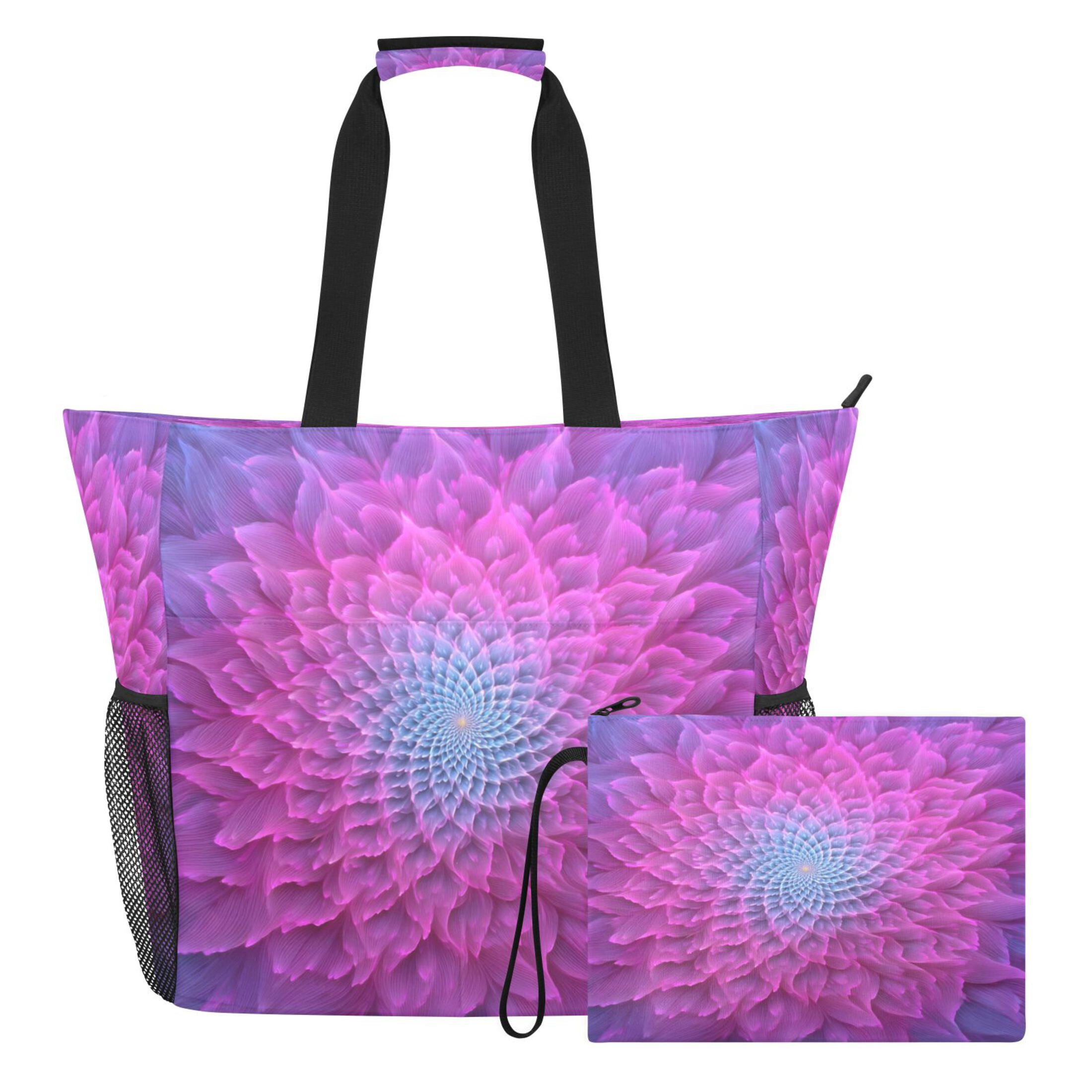 Beach Tote Bag with Waterproof Wet Pocket & Detachable Pouch for Pool ...