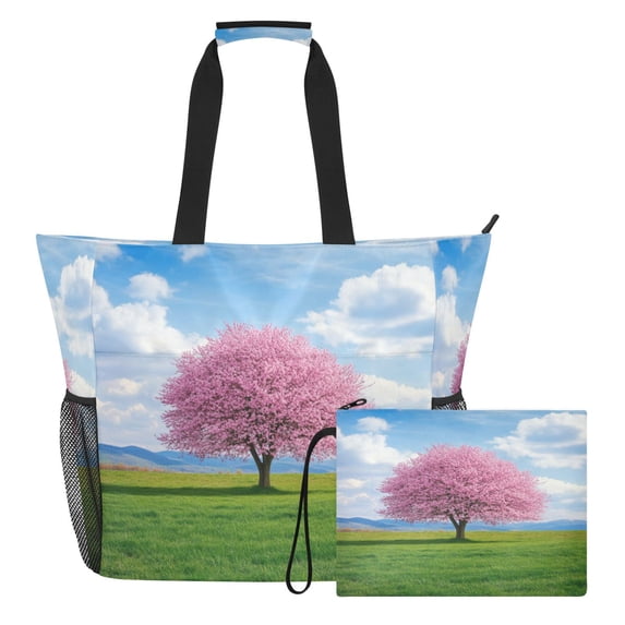 Beach Tote Bag with Waterproof Wet Pocket & Detachable Pouch for Pool ...