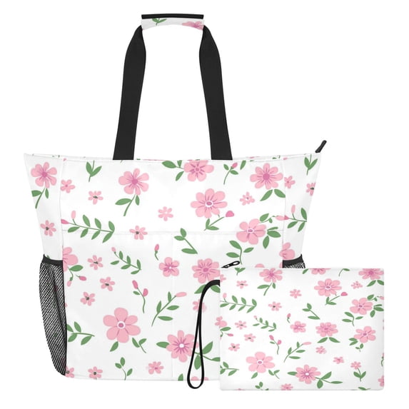 Beach Tote Bag with Waterproof Wet Pocket & Detachable Pouch for Pool ...