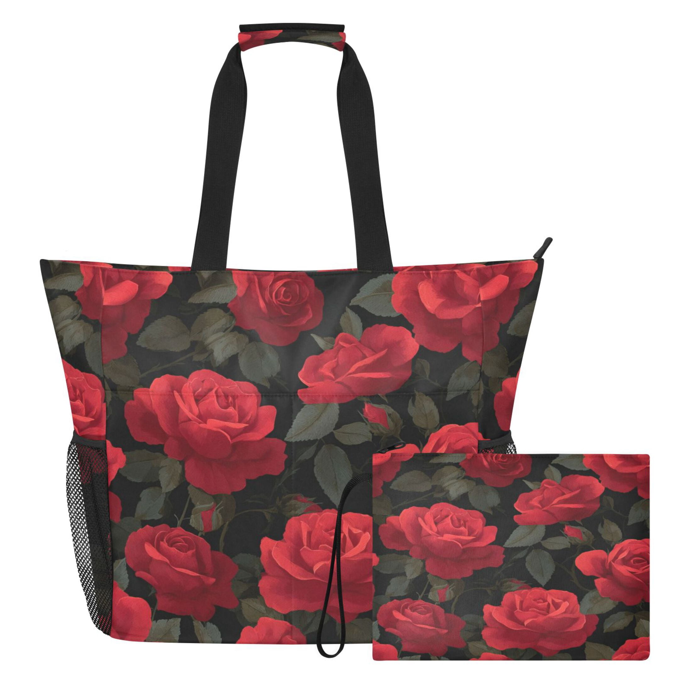 Beach Tote Bag with Waterproof Wet Pocket & Detachable Pouch for Pool ...