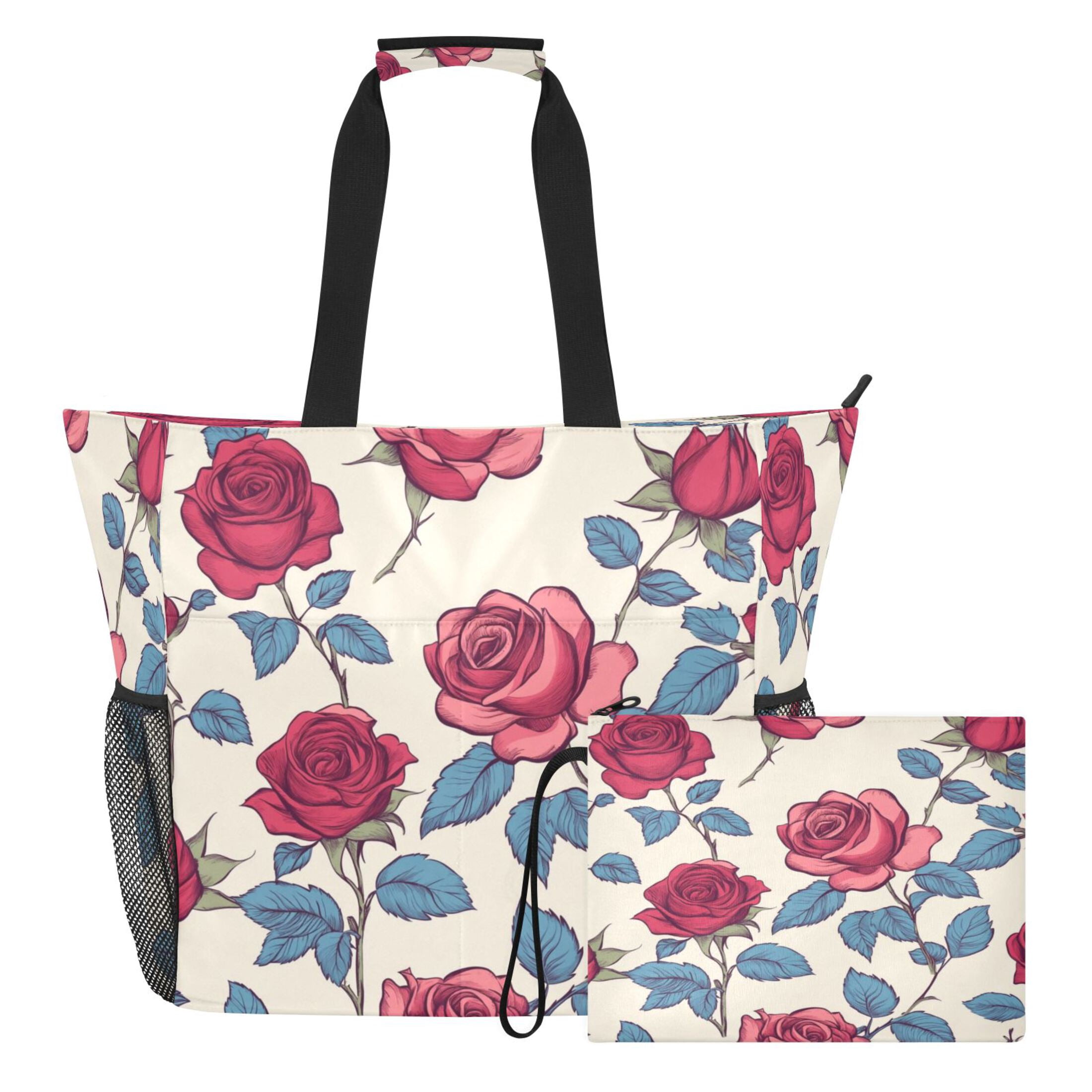 Beach Tote Bag with Waterproof Wet Pocket & Detachable Pouch for Pool ...