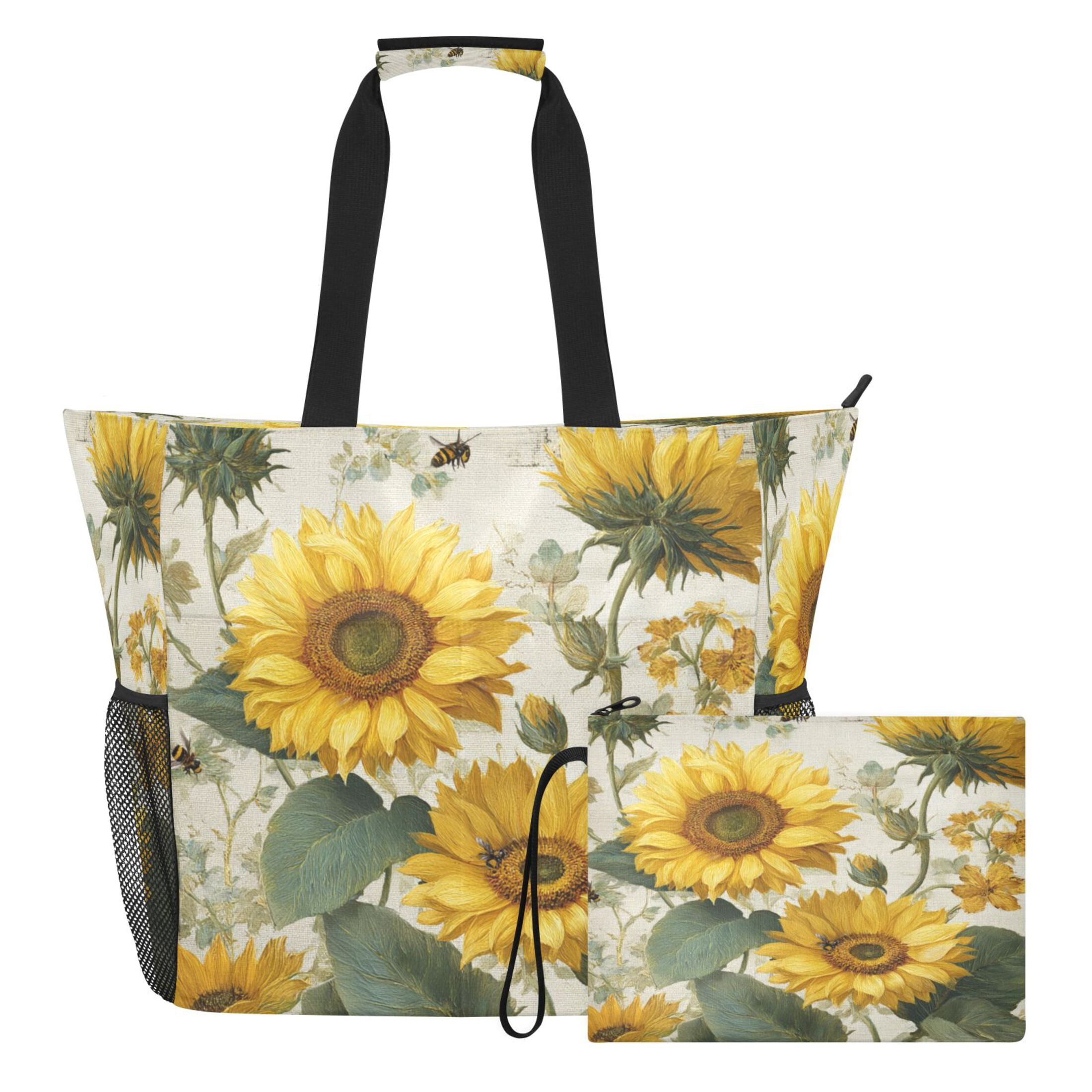 Beach Tote Bag with Waterproof Wet Pocket & Detachable Pouch for Pool ...