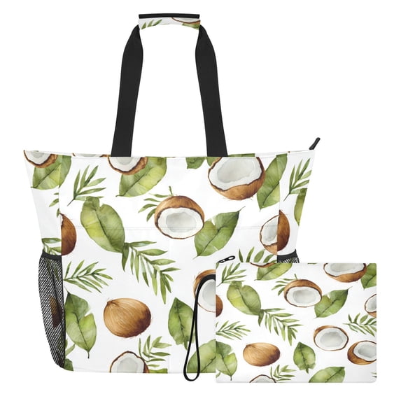 Beach Tote Bag with Waterproof Wet Pocket & Detachable Pouch for Pool ...