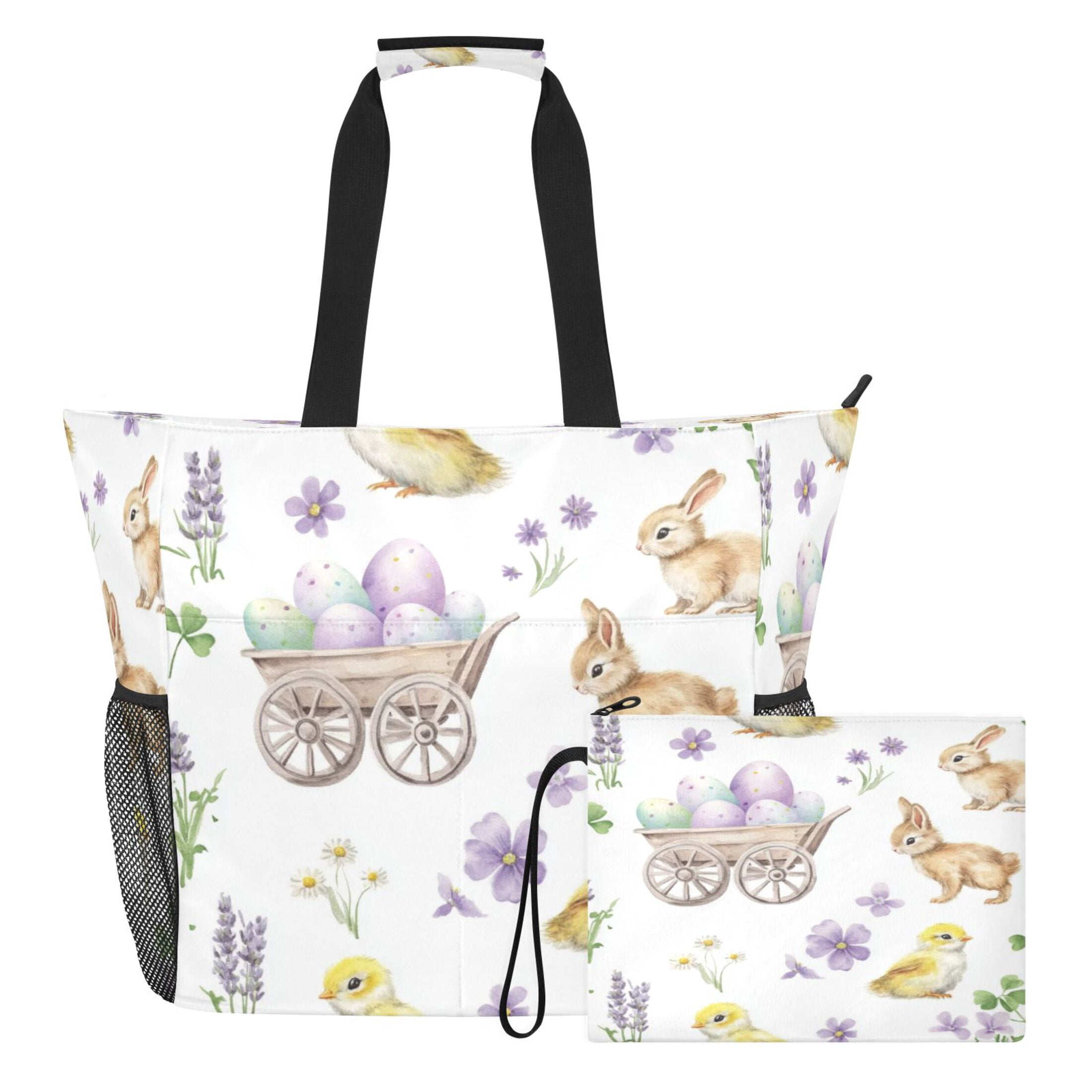 Beach Tote Bag with Waterproof Wet Pocket & Detachable Pouch for Pool ...