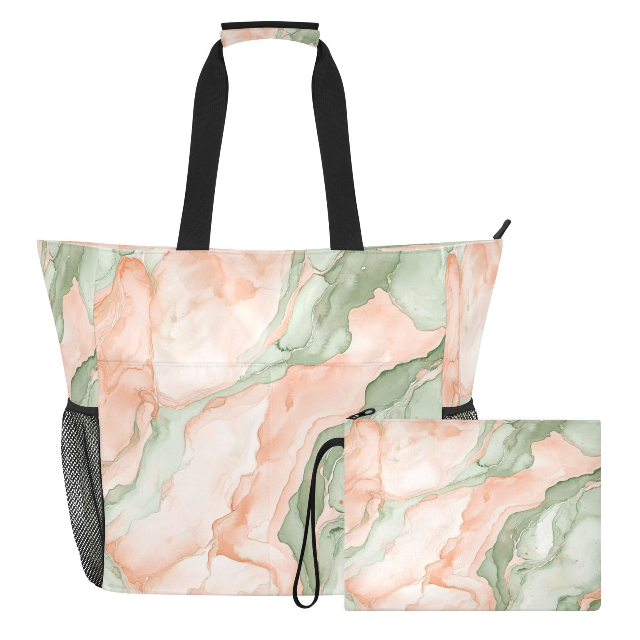Beach Tote Bag with Waterproof Wet Pocket & Detachable Pouch for Pool ...