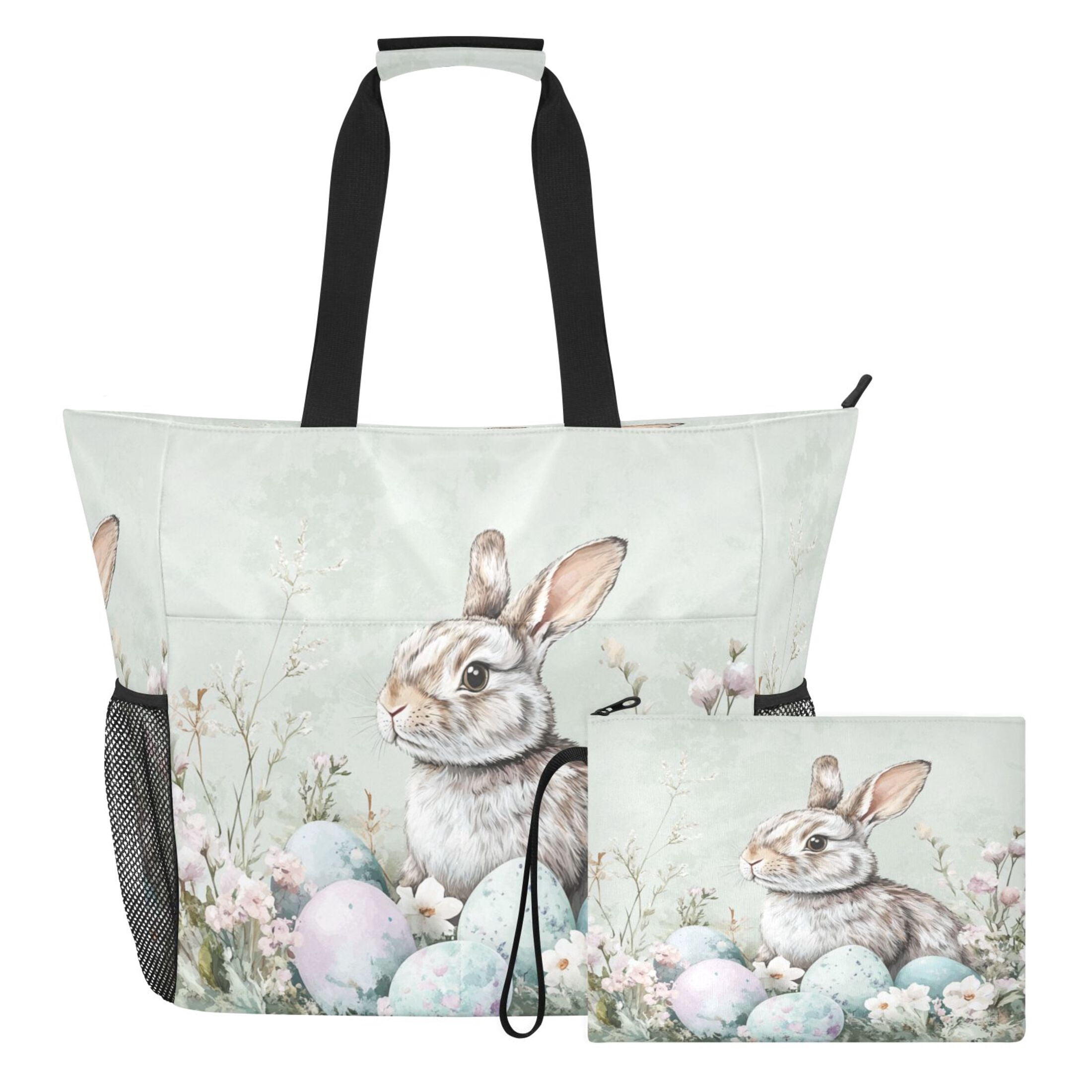 Beach Tote Bag with Waterproof Wet Pocket & Detachable Pouch for Pool ...