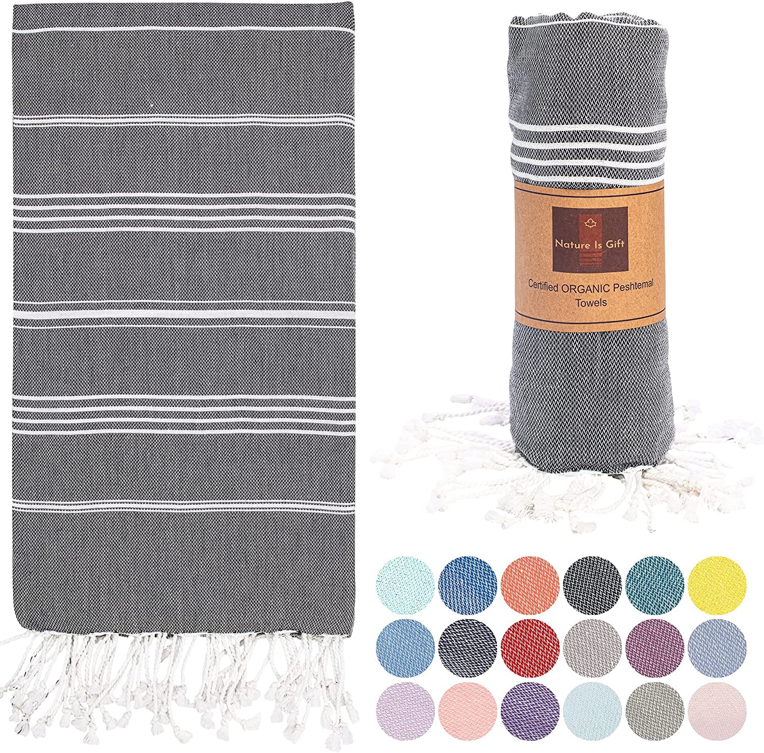 Beach Towel 100% Cotton Turkish Beach Towel Adult 38x70 Inch Pre-washed ...