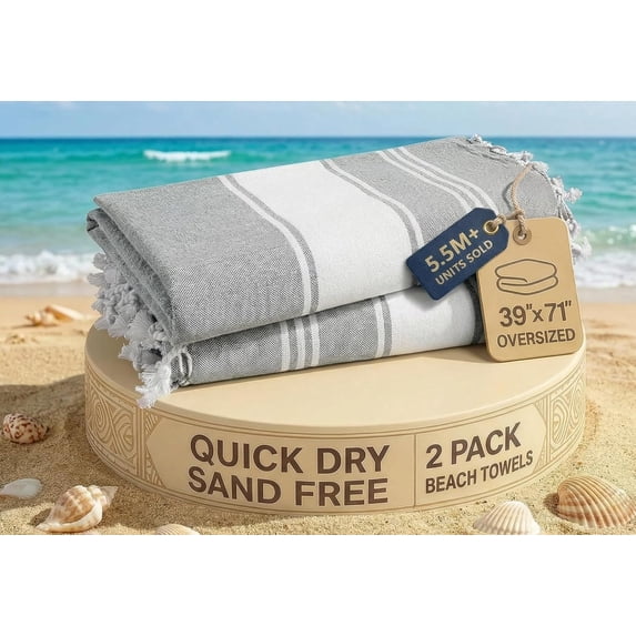 Beach Towel, 2 Pack Towels Oversized, 39"x71", Quick Dry Pool for ...