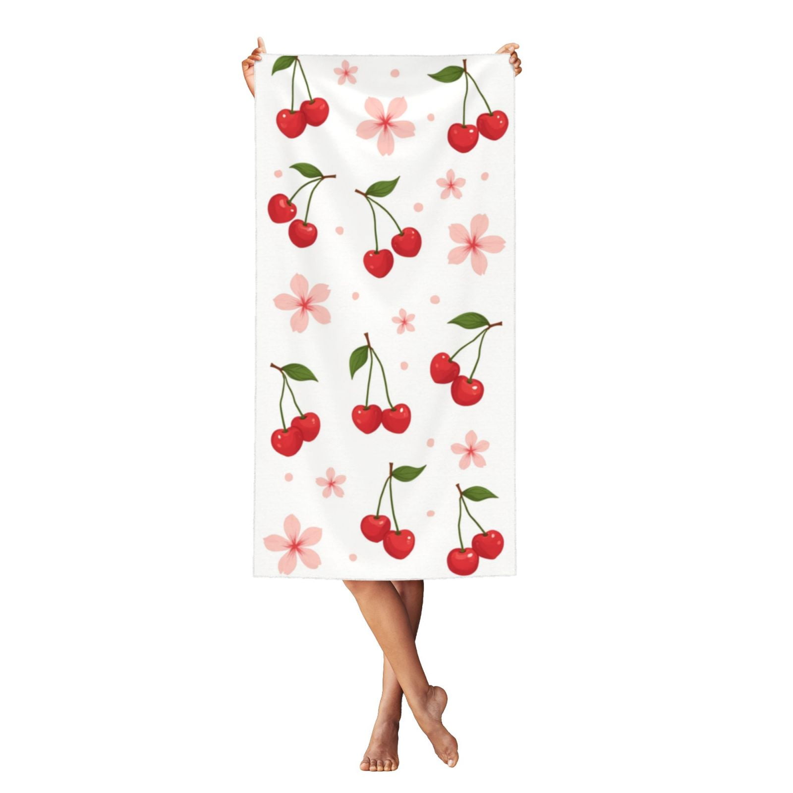 Beach Towel 27.5"X55" Quick Dry Oversized Beach Towel Cherry Clipart ...