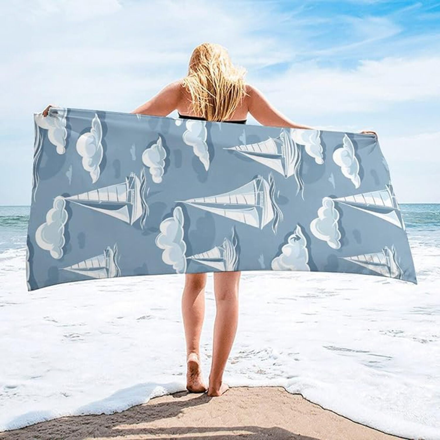 Beach Towel 27 in x 54 in - Sail Boats - Walmart.com