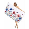 Beach Towel-4th of July Blue Red Flower Butterfly Microfiber Absorbent ...
