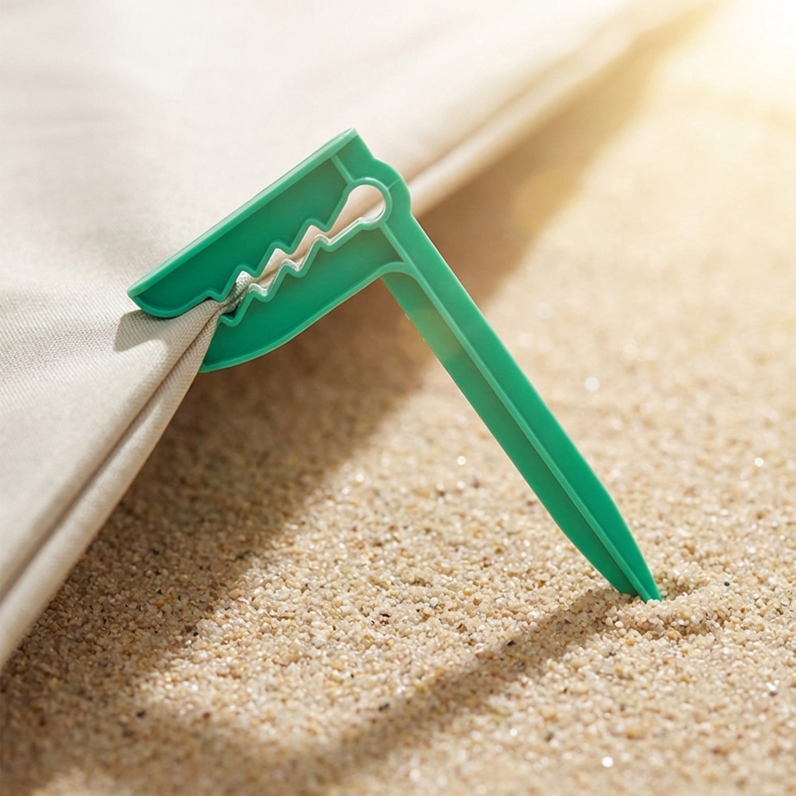 Beach Towel Anchor Stakes Clips for Sand and Grass – Windproof Plastic ...
