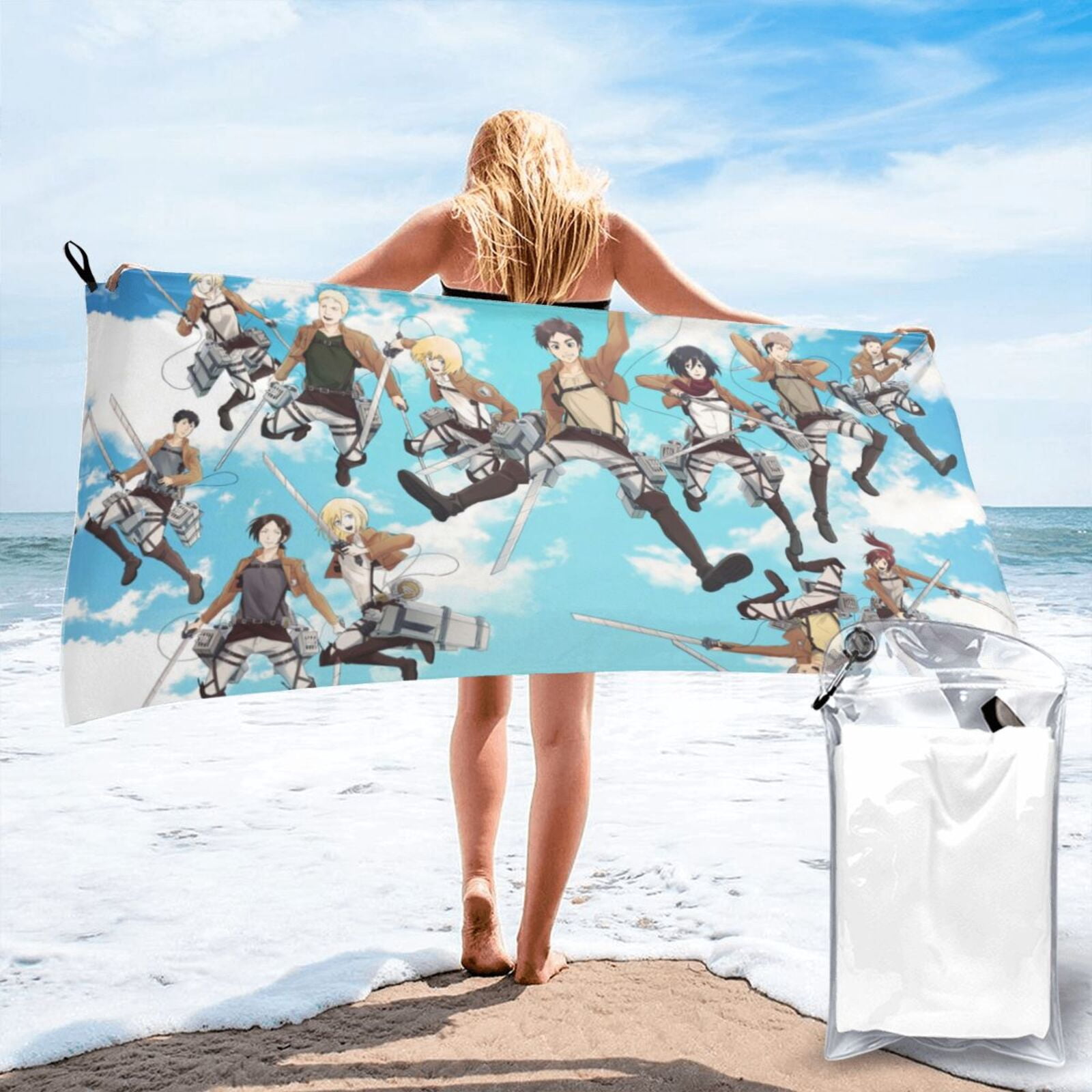 Beach Towel Attack On Titan Eren Jaeger Towel Decor Stuff Quick Dry ...