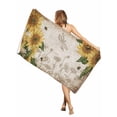 Beach Towel- Country Sunflower Bee Butterfly Microfiber Absorbent Quick ...