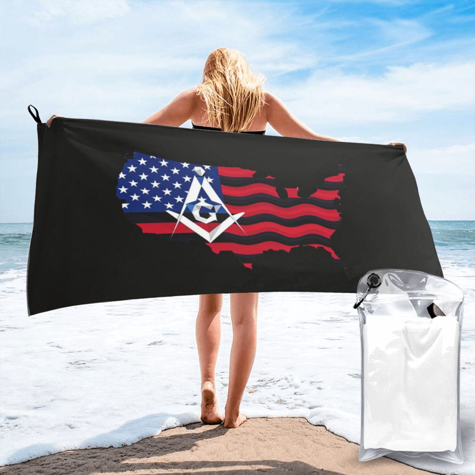 Beach Towel Freemason Flag Quick Dry Travel Towel for Beach, Camping ...