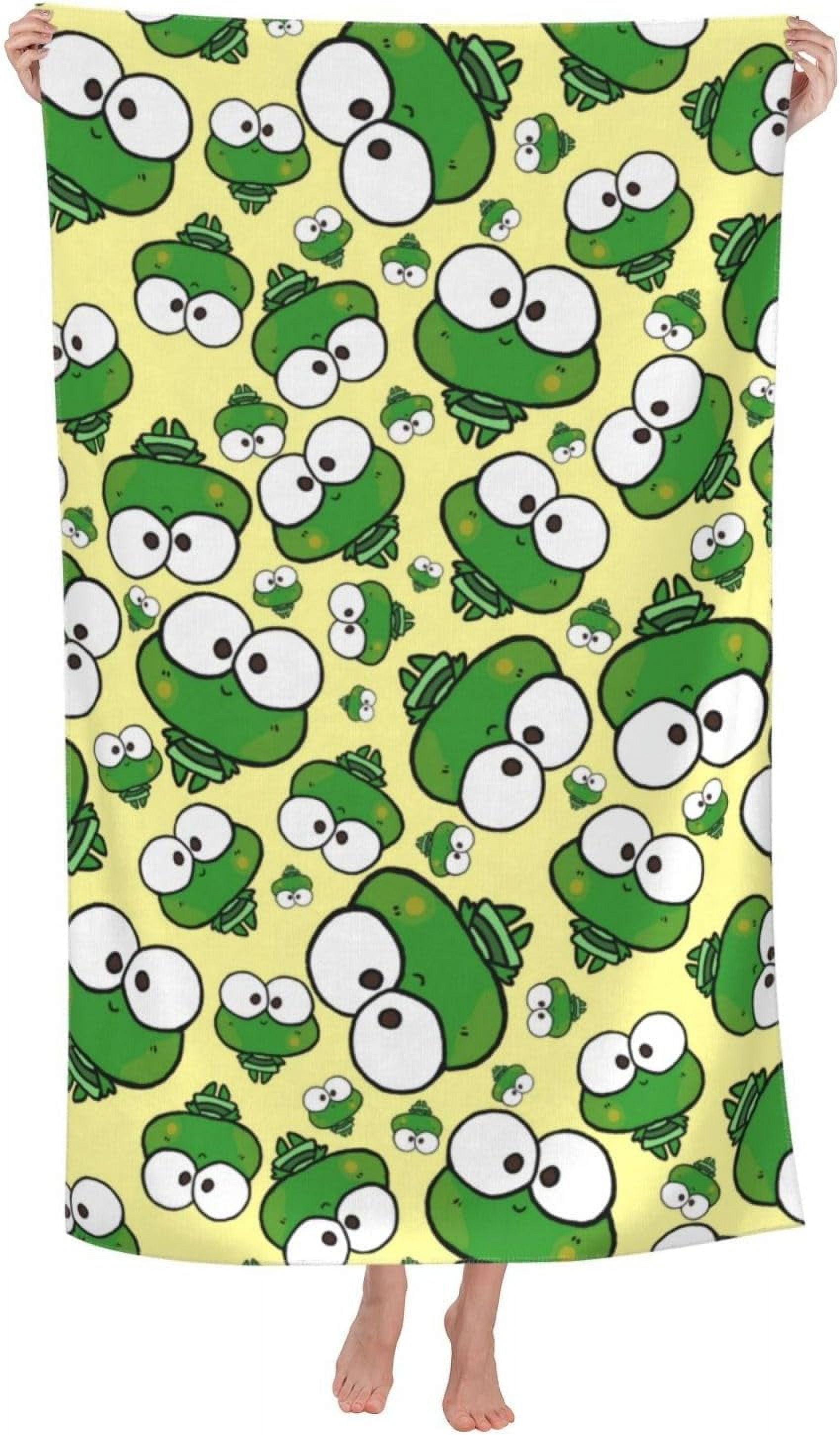 Beach Towel Funny Frog Theme Pattern Sand-Free Microfiber Towel Ultra ...