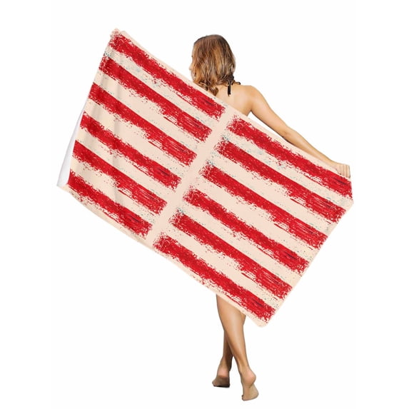 Beach Towel-Independence Day Flag Microfiber Absorbent Quick Dry ...