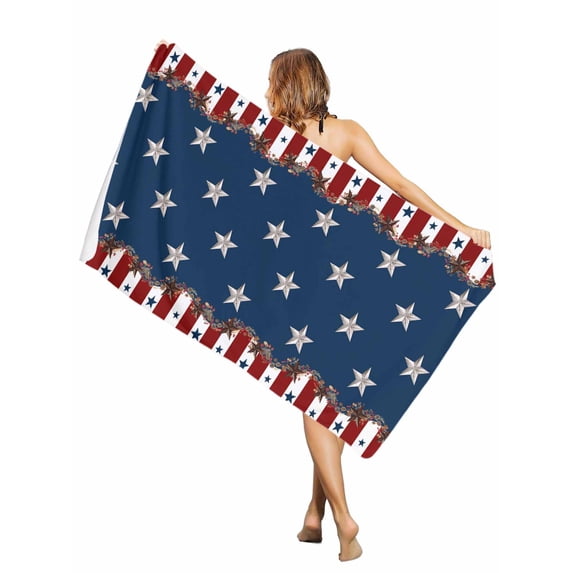 Beach Towel-Independence Day Western Stars Microfiber Absorbent Quick ...