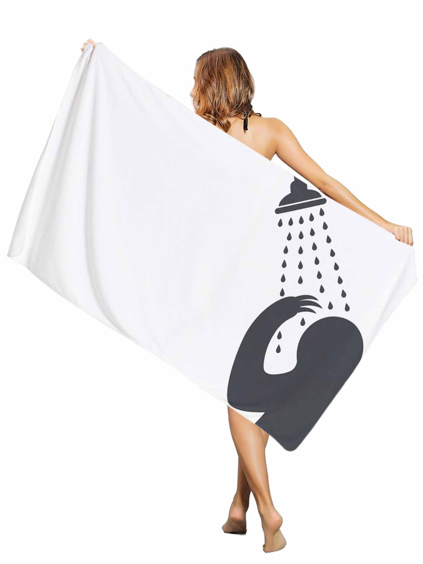 Beach Towel Lazy Sloth Shower Bath Pool Towels Funny Animal Shadow ...