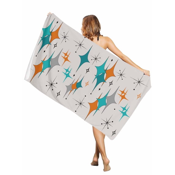 Beach Towel Mid Century Geometric Bath Pool Towels Star Modern At ...