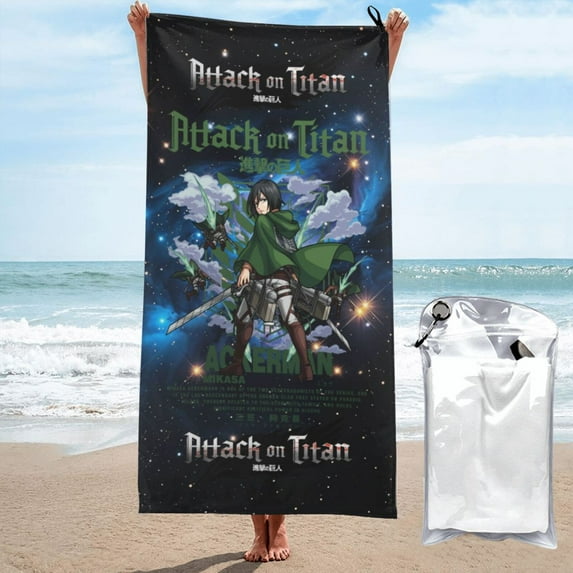 Beach Towel Mikasa Ackerman Attack On Titan Towel Decor Stuff Quick Dry ...