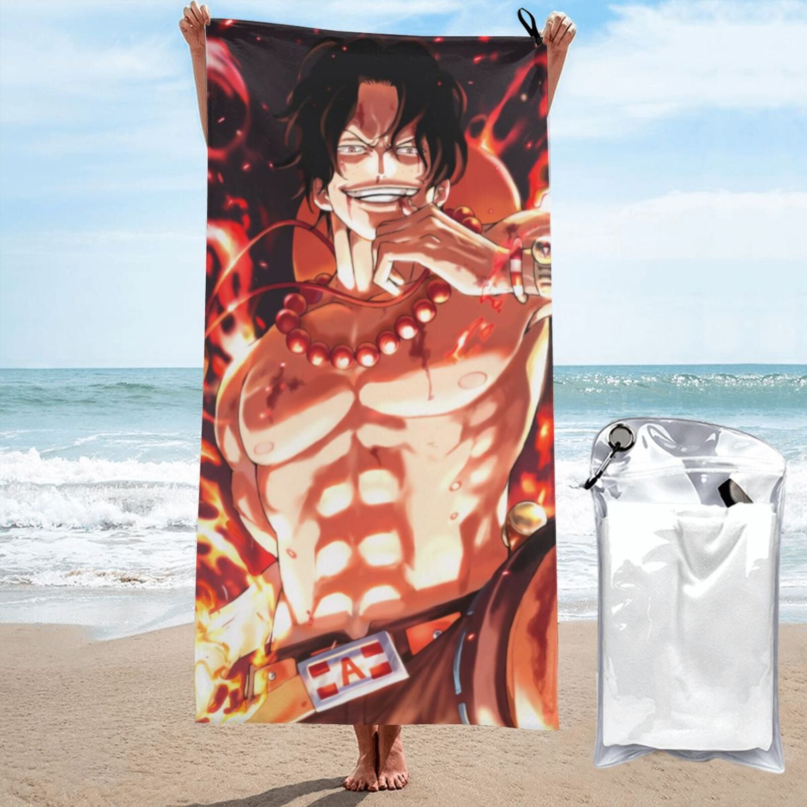 Beach Towel One Piece Portgas D Ace Towel Decor Stuff Quick Dry Super Absorbent Towel Oversized ...