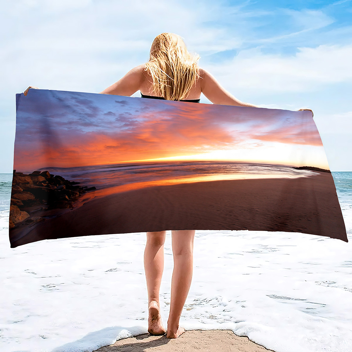 Beach Towel Oversized Thick Sand Free Microfiber Beach Towel Super Absorbent Tropical Star Beach ...