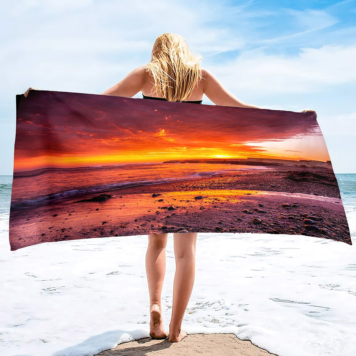 Beach Towel Oversized Thick Sand Free Microfiber Beach Towel Super ...