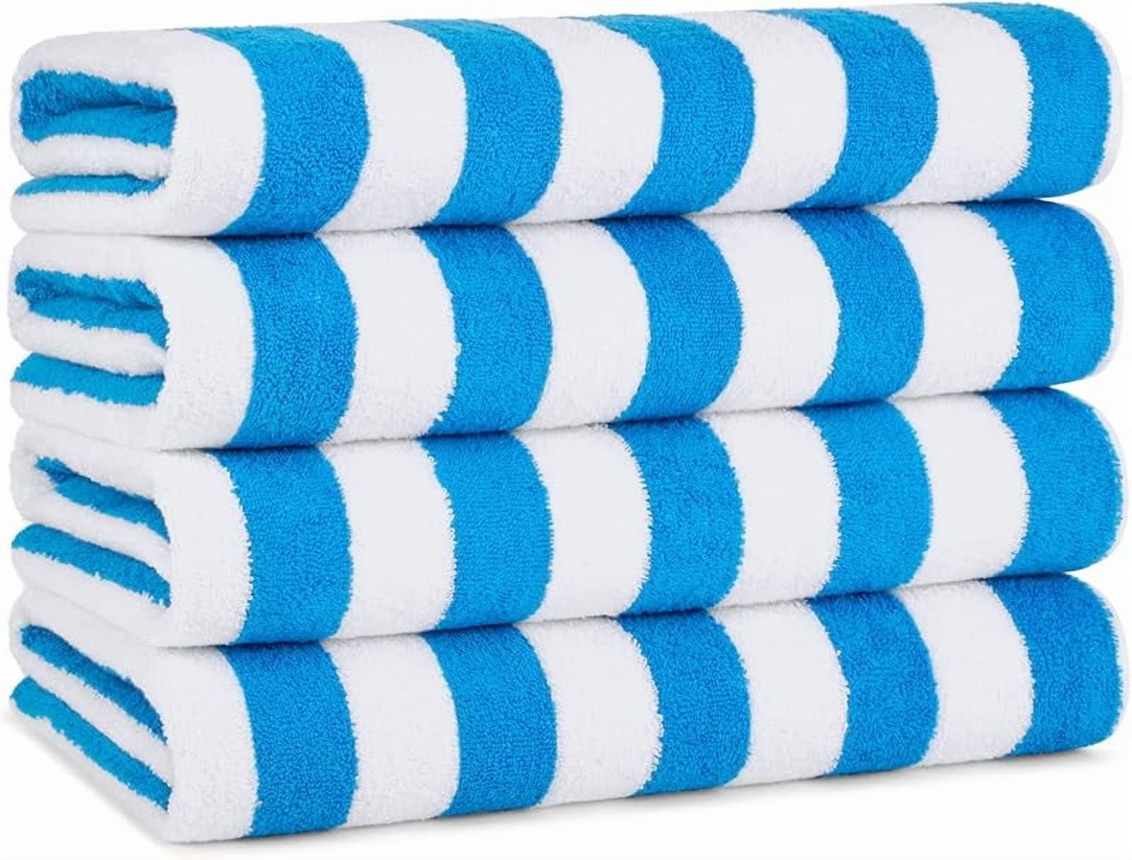 Beach Towel - Pack of 4, Large Soft Quick Dry Cotton Terry Towels Set ...