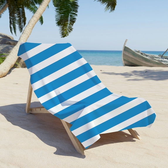 Beach Towel Quick Dry Striped Polyester Soft Sand Resistant Travel Pool ...