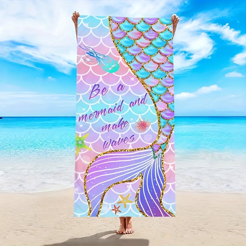 Beach Towel, Soft Mermaid Beach Towel, Quick Dry Towel for Swimmers ...
